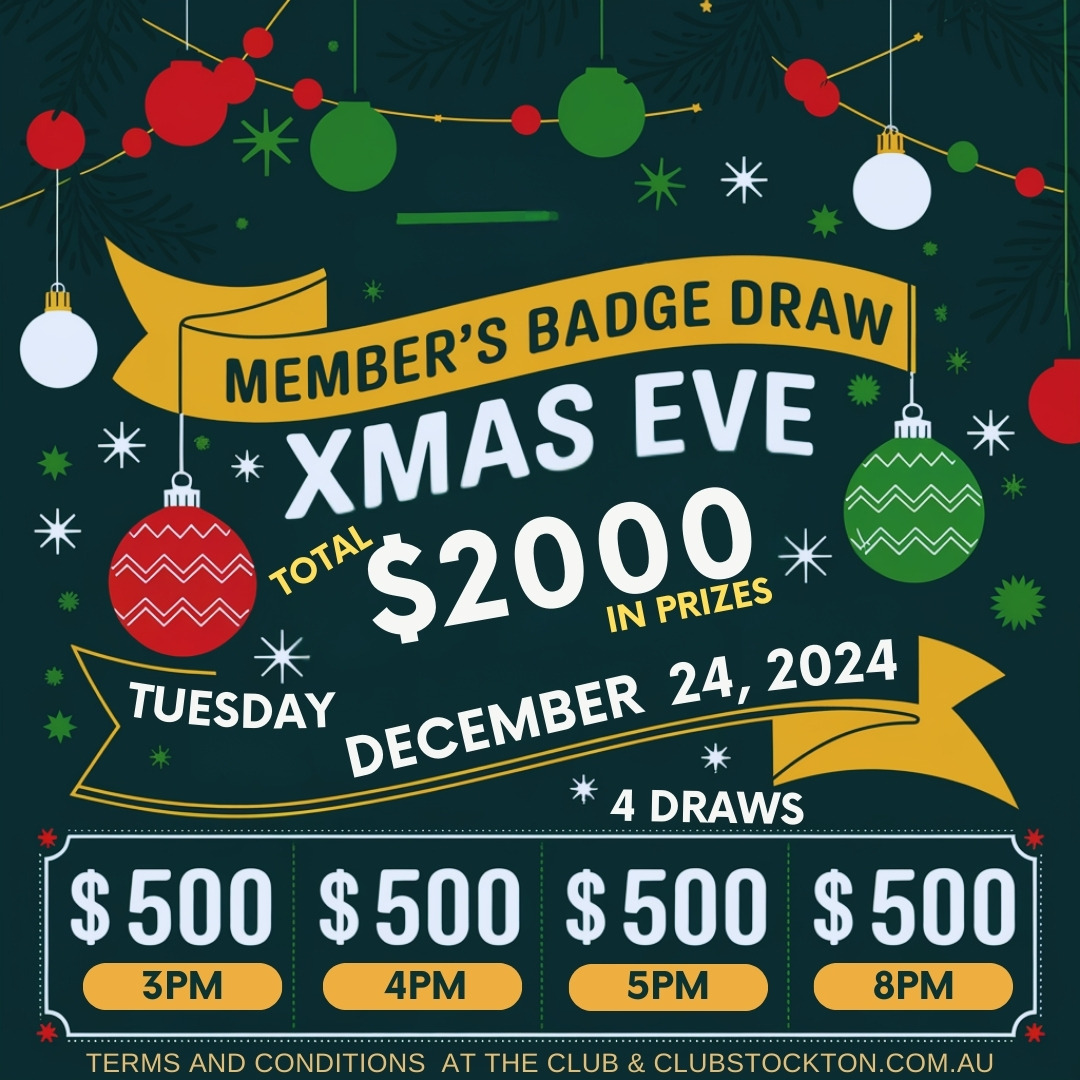 Exciting Member’s Badge Draw on Xmas Eve
