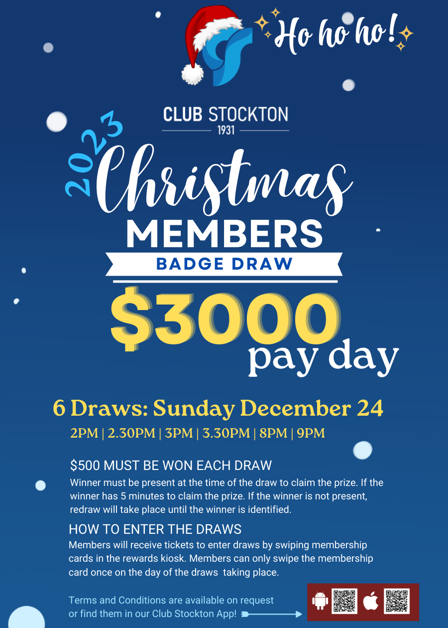 Club Stockton Christmas 2023 Members Badge Draw - Club Stockton